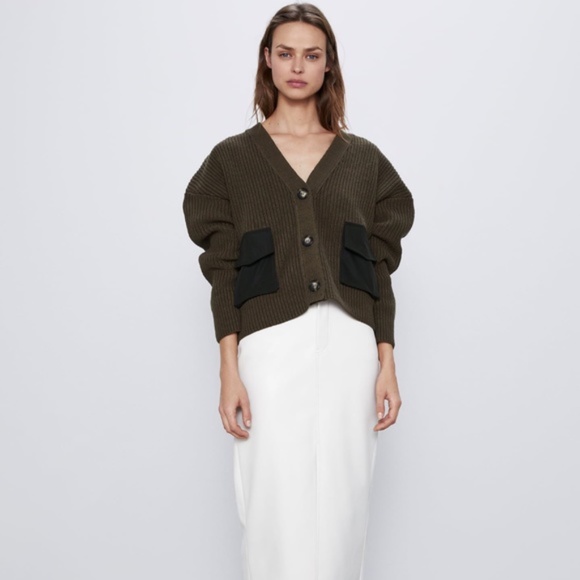 Zara | Sweaters | Zara Combination Pocket Cardigan Jacket Nwt | Poshmark